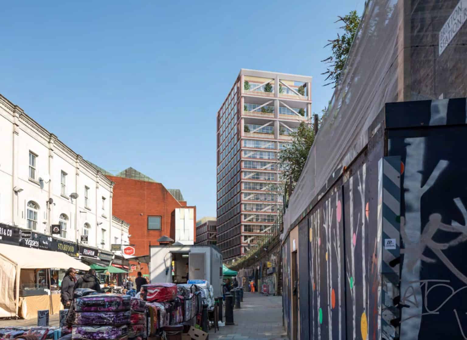 Plans for 20 Storey Office Block and Market in Brixton | Apartology